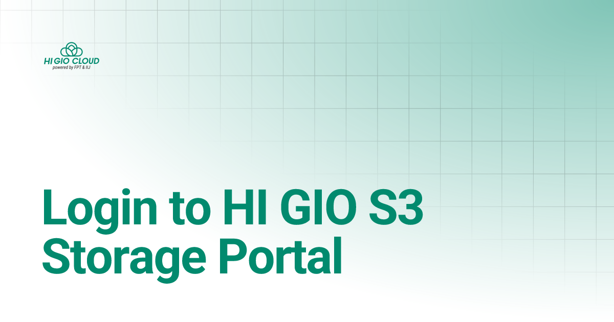 Login to HI GIO S3 Storage Portal | HI GIO User Guide